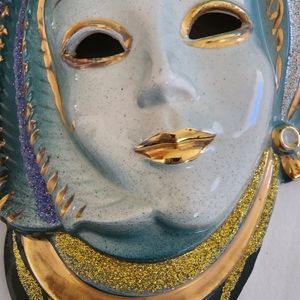 Ceramic mask | Wall Decor | Ceramic Mask Made In Italy Gems Glitter ...